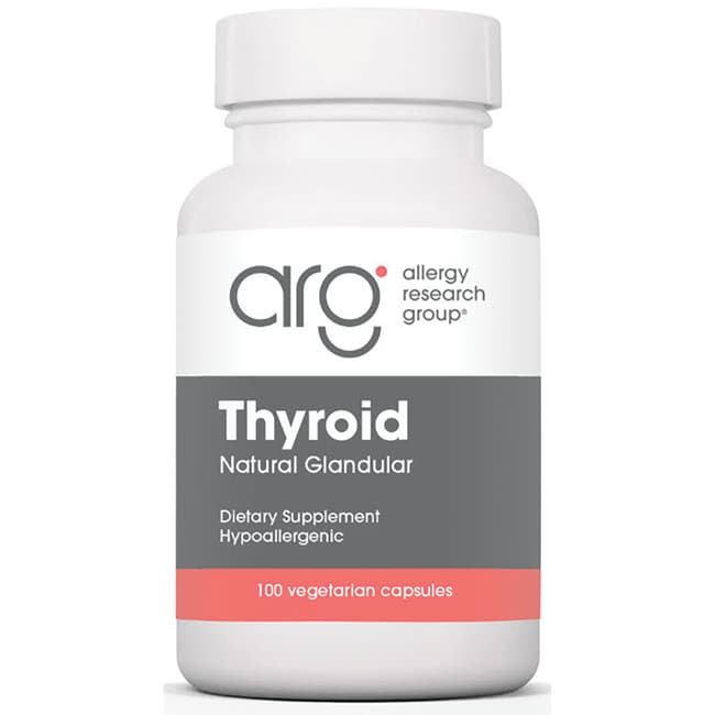 Allergy Research Group Thyroid Natural Glandular 40 mg 100 Veg Caps ...